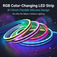 China 12V Low Voltage Waterproof IP65 Flexible Silicone RGB Neon Strip Running Chasing Light for Outdoor DIY for sale