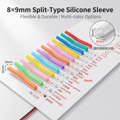 China 3rd Generation Split Flexible Silicone Tube LED Neon Strip Sleeve with 8mm Solid Light Guide Hose for sale