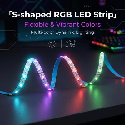 China RGB S-shaped LED Strip for LED Channel Letters, 12V/24V Bendable Color Changing Neon Light, Indoor Flexible S Curve Light Strip for sale