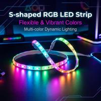 China RGB S-shaped LED Strip for LED Channel Letters, 12V/24V Bendable Color Changing Neon Light, Indoor Flexible S Curve Light Strip for sale
