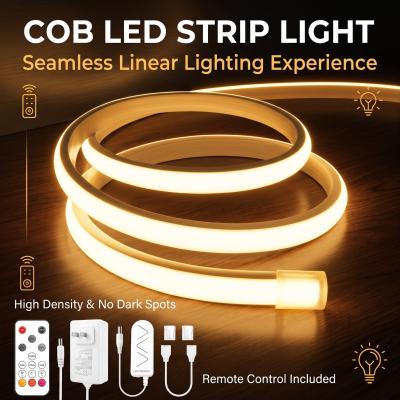 China Dimmable Warm White Self-Adhesive COB LED Strip Lights Waterproof IP65 for Indoor Lighting for sale