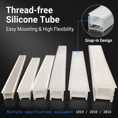China Split-type LED Linear Channel with Recessed Mount and Thread-Free Design for Flexible Silicone LED Strip for sale