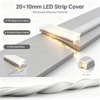 China 20*10mm Flexible Silicone LED Neon Channel, Fits LED Strips Up to 10mm Wide, Milky White Diffuser Cover for Even Spotless Light, DIY Cabinet Lighting Accessory, LED Strip Excluded for sale