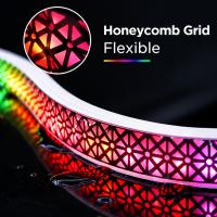 China LED anti-glare silicone light strip 1010 1212 honeycomb mesh flexible dream-color light strip low voltage for sale