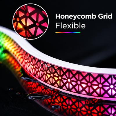 China LED anti-glare silicone light strip 1010 1212 honeycomb mesh flexible dream-color light strip low voltage for sale