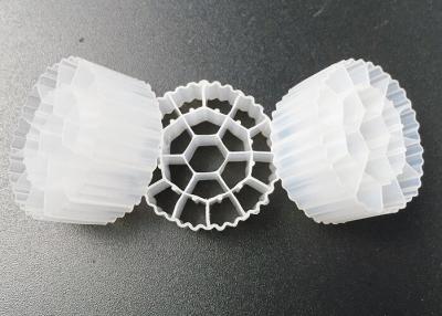 China 19 Holes 25*10mm White Biomass Filter Carrier UV Resistant Biofilm Media for sale