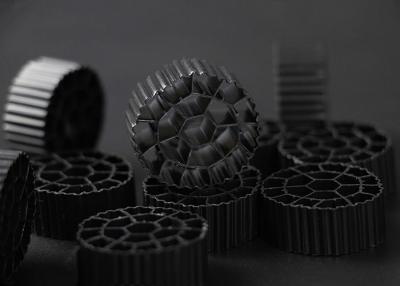 China 25mm X 10mm  Size Plastic Filter Media Virgin HDPE Material MBBR Bio Balls for sale