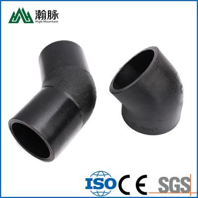 China HDPE Pipe Fittings 45 Degree Elbow Socket Fusion Fittings DN20-800mm SDR9 SDR11 SDR17 for sale