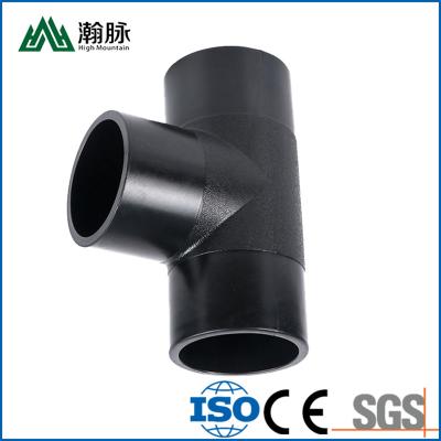 China HDPE Pipe Fittings Hot Fusion Tee for Water Supply and Drainage DN20-DN1600 PN6-PN20 for sale