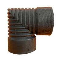 China HDPE Double Wall Bellows Drain Pipe Fittings Welded Elbow Inspection Well Joints DN110-DN1600 for sale