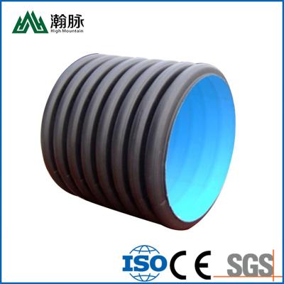 China HDPE Double Wall Corrugated Pipe DN200-DN1200 PE100 Water Drainage Pipe 6m 12m for sale