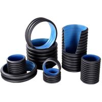 China HDPE Double Wall Corrugated Pipe DN200-DN1200 PE100 Water Drainage Pipe 6m 12m for sale