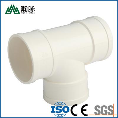 China PVC Municipal Drainage Pipe Fittings Tee 50mm to 160mm Plastic Sewage Fittings for sale