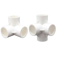 China Three Dimensional PVC Drainage Pipe Fittings Four Way Right Angle Plastic Joint for sale