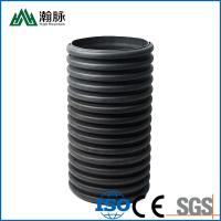China HDPE Double Wall Corrugated Pipe 110mm 160mm Perforated Drainage Tube Black Roll for sale