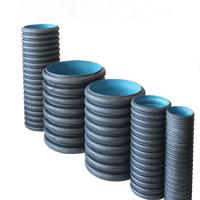 China HDPE Double Wall Corrugated Pipe 110mm 160mm Perforated Drainage Tube Black Roll for sale