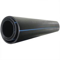 China 24 Inch HDPE Water Supply Pipe 0.6-1.6MPa PE100 Irrigation Tube Black Blue Lines for sale