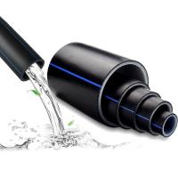China 160mm HDPE Water Supply Pipe PE100 SDR17 PN1.0MPa Black Blue for Conveying Water for sale