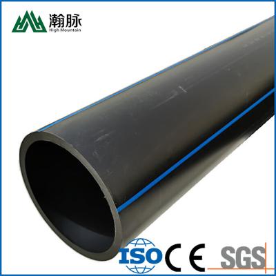 China PE100 HDPE Water Supply Pipe PN8 with Blue Stripe for Irrigation 20mm-1600mm OD for sale