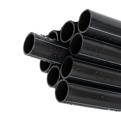 China HDPE Water Supply Pipe DN20-1600mm PE100 Corrosion Resistant Black Blue Strip for sale