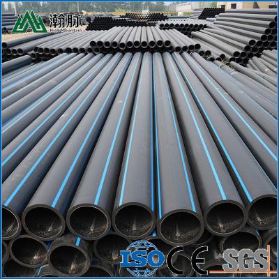 China PE HDPE Water Supply Pipe DN16-1800mm Custom Length Blue Black Strip ISO Certified for sale