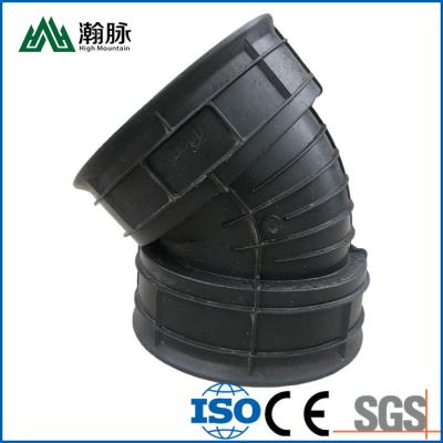 China Corrugated HDPE Pipe Fittings / Double Wall 90 Degree Elbow Customized for sale
