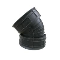 China HDPE Double Wall Corrugated Pipe Elbow 45 Degree 300mm OD with Rubber Ring for Drainage for sale