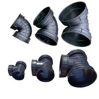 China Threaded HDPE Drainage Pipe Fittings Corrugated Polyethylene 45 Degree Pipe Elbow for sale