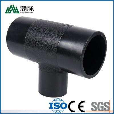 China HDPE Reducing Tee 75mm to 200mm PN16 Hot Melt Pipe Fittings for Water Supply for sale