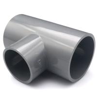 China Grey PVC Pipe Reducing Tee DN20 to DN90 Custom Sizes for Plumbing Systems for sale