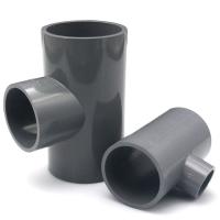 China Grey PVC Pipe Reducing Tee DN20 to DN90 Custom Sizes for Plumbing Systems for sale