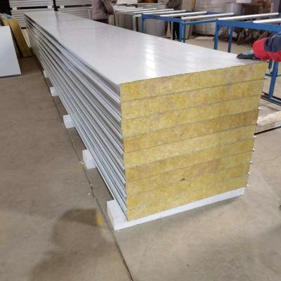 China Mechanism Purification Color Steel Insulation Rock Wool Sandwich Board for sale