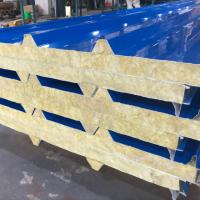 China Color Steel Rock Wool Sandwich Board For Roof Thermal Insulation 950mm 1150mm for sale