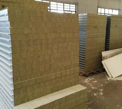 China Dust-Free Workshop Clean Fire Insulation Rock Wool Sandwich Board for sale