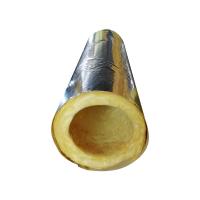 China 64kg/m3 Glass Wool Tube With Aluminum Foil Steam Pipe Insulation 25mm Thick for sale