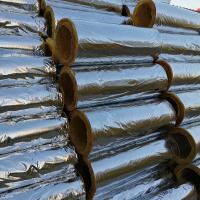 China 64kg/m3 Glass Wool Tube With Aluminum Foil Steam Pipe Insulation 25mm Thick for sale