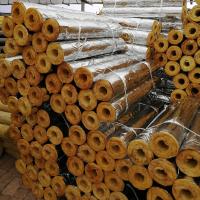 China 64kg/m3 Glass Wool Tube With Aluminum Foil Steam Pipe Insulation 25mm Thick for sale