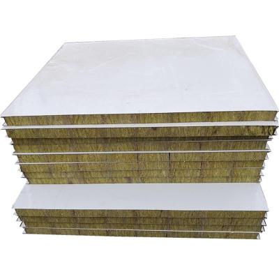 China 48kg3 Fire Insulation Mineral Panel Rock Wool Sandwich Panel Roof Acoustic Wall for sale