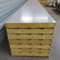 China Heat Insulation Industrial Exterior Wall Rock Wool Sandwich Panel Sound Insulation And Fire Protection for sale