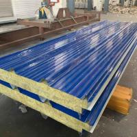 China Wall And Roof Acoustic Wall Rock Wool Sandwich Panel Price Fireproof Insulated for sale