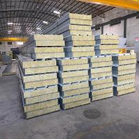 China Wall And Roof Acoustic Wall Rock Wool Sandwich Panel Price Fireproof Insulated for sale