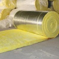 China Yellow Fireproof Fiberglass Glass Wool Blanket Sound Silencer 48kg/M3 for sale