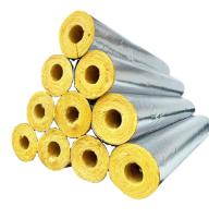China Hydrophobic Aluminum Foil Glass Wool Tube Steam Pipe Insulation Wrap for sale
