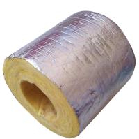 China Smoke Proof Microfiber Veneer Glass Wool Tube Refractory Heat Insulation for sale