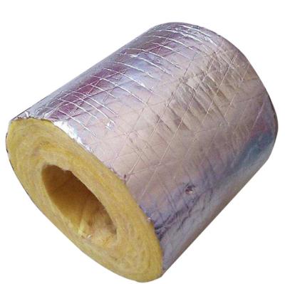 China Smoke Proof Microfiber Veneer Glass Wool Tube Refractory Heat Insulation for sale