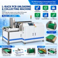 China Automatic L-Rack PCB Unloader with PLC & HMI Control for High-Speed PCB Handling Up to 6–8 PCS/min for sale