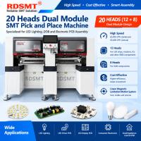 China 20 Heads Dual Module High Speed Pick and Place Machine SMT Placement Machine for LED DOB PCB Assembly for sale