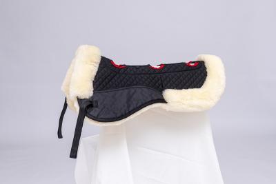 China Sheepskin Halfpad With Three Air Vent Spine Genuine Australia Sheepskin A Grade for sale