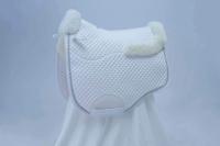 China New style sheepskin DR saddle pad with colour decoration Genuine Australia sheepskin A grade for sale
