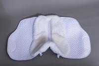 China New style sheepskin GP saddle pad with colour piping decoration Genuine Australia sheepskin A grade for sale
